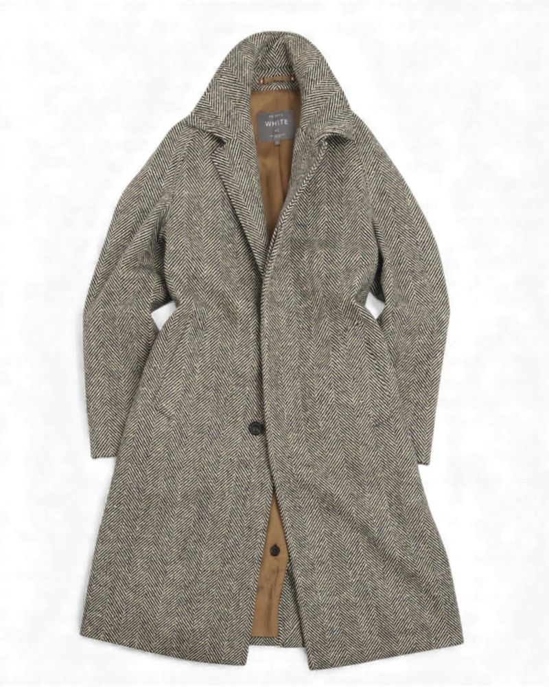 Grey Herringbone Donegal Tweed Raglan Overcoat – Vangelis